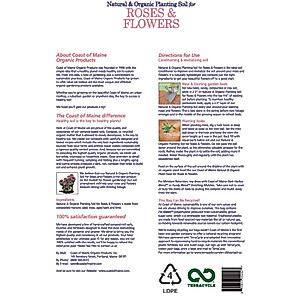 Coast of Maine Organic Natural Gardening Compost Potting Planting Soil Blend for Roses, Other Flowers, and Plants, 20 Quart Bag (2 Pack)