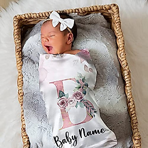 Zocoshi TeeWarrior Personalized Baby Blankets, Custom Baby Blanket - Baby Blanket with Name for Girls, Best Gift for Baby, Newborn Floral Plush Fleece (30x40)