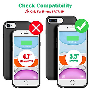 AONIMI Battery Case for iPhone 6s Plus/6 Plus/7 Plus/8 Plus, [8500mAh] Portable Charging Case Rechargeable Extended Battery Pack Protective Charger Case for iPhone 6 Plus/7 Plus/8 Plus Black