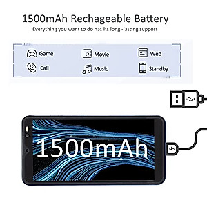 CUIFATI Rino8 Pro Unlocked Andriod Smartphone, 5.45 Inch HD Screen Smart Phone, 512MB+4GB, Dual SIM, 128GB of Expandable Storage, Ultra Thin Face Recognition Cell Phone for Android 4.4.2(Blue)