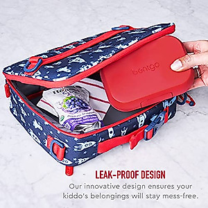 Bentgo Kids Snack - 2 Compartment Leak-Proof Bento-Style Food Storage for Snacks and Small Meals, Easy-Open Latch, Dishwasher Safe, and BPA-Free - Ideal for Ages 3+ (Red/Royal)