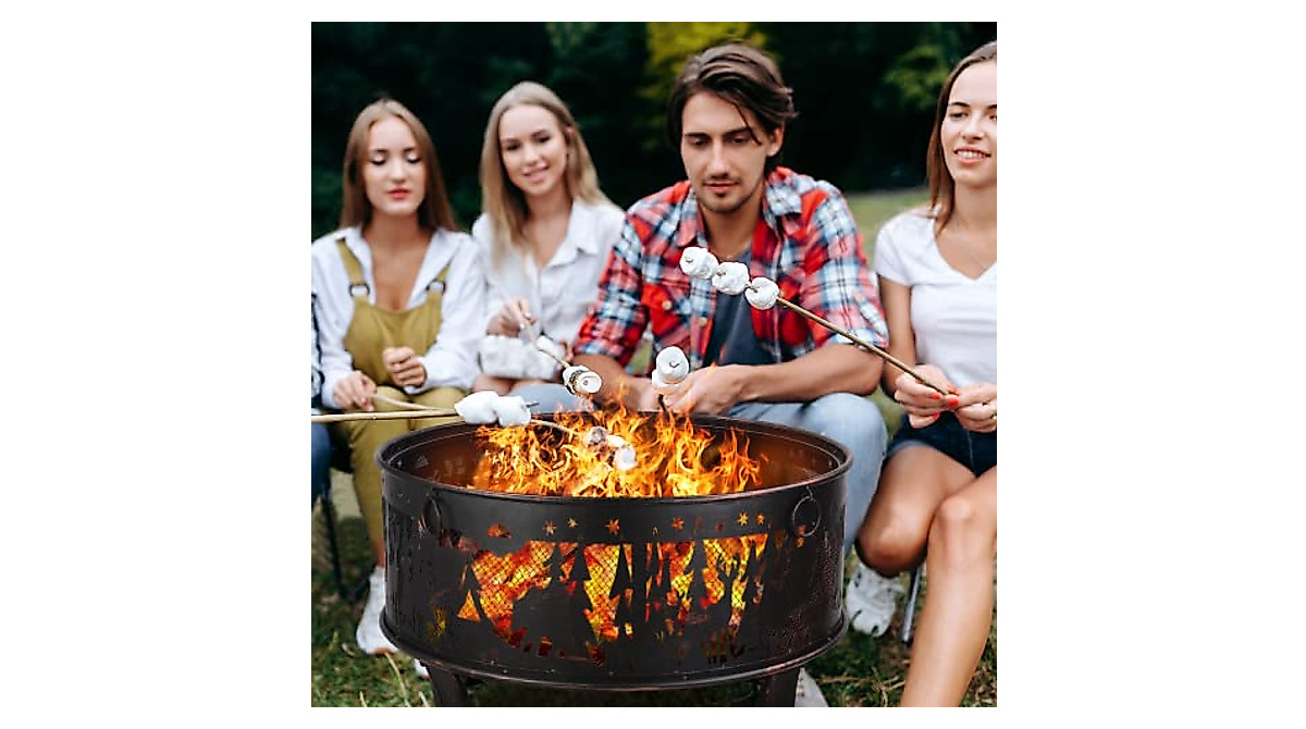 Portable 27-Inch Fire Bowl & Grill for Outdoor Use