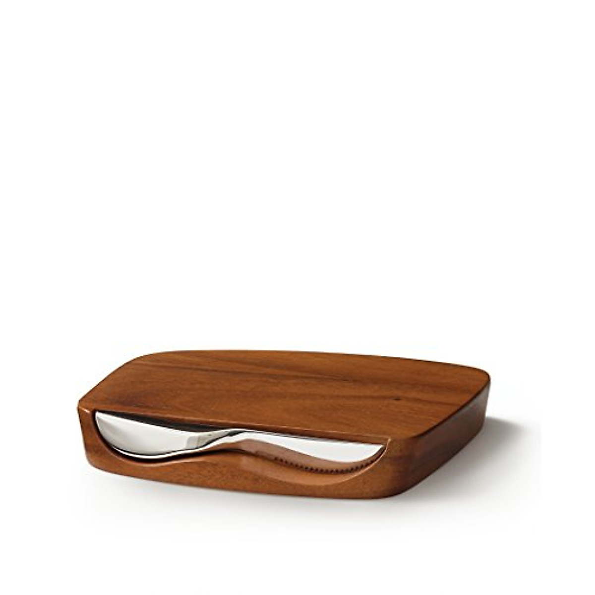 nambe Blend Bar Board with Knife | 9-Inch Board | 7-Inch Knife | Made of Acacia Wood and Stainless Steel | Ideal for Prep and Serving | Designed by Neil Cohen