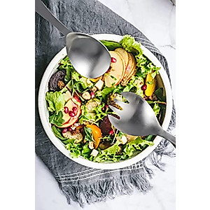 IMEEA Salad Servers Set SUS304 Stainless Steel Salad Fork and Spoon Salad Serving Utensils, 9.45-Inch