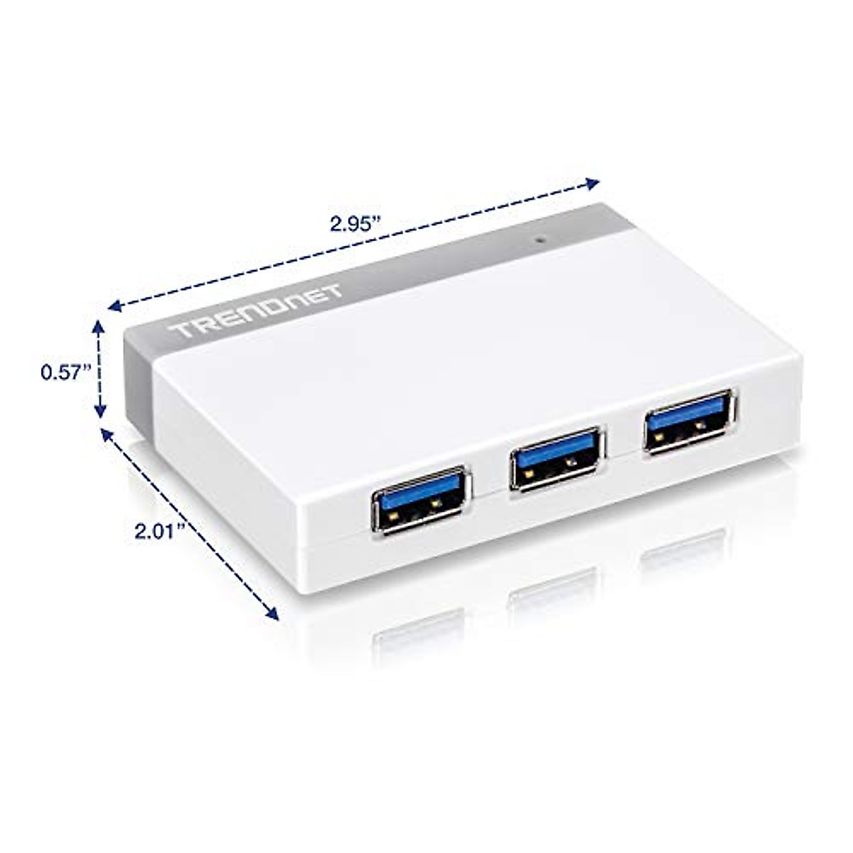 TRENDnet 4-Port USB 3.0 Ultra-Mini Hub, 1M (3ft. USB 3.0 Cable), Up to 5Gbps, Power Adapter Included, Plug &Play, Backwards Compatibility with USB 2.0/USB 1.1, TU3-H4