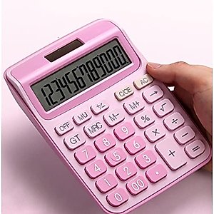 MJWDP 12Digit Desk Calculator Large Buttons Financial Business Accounting Tool Battery and Solar Power School Office Small Supplies