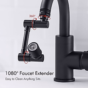BAGNOLUX 1080° Swivel Faucet Extender for Bathroom Sink, 2 Modes Rotating Faucet Extension Spout, Universal Splash Tap Faucet Aerator Attachment Adapter for kitchen Sink, Robotic Arm Water Nozzle