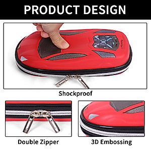 Global Park Pencil Case, 3D EVA Super Car Pencil Pouch, Organizer Stationery Pencil Box for Girls Boys Student Teens (Red)