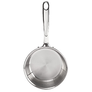 DEAYOU 18/10 Stainless Steel Butter Warmer Measuring Pan, 0.5-Quart Milk Warmer Pot with Dual Pour Spouts, 17OZ Small Sauce Pan for Stove Top, Chocolate Melting, Coffee Tea Soup Warming