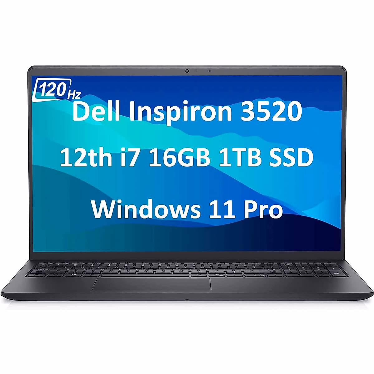 Dell Inspiron 15 15.6" Business Laptop (FHD 120Hz WVA Anti-Glare, Intel 10-Core i7-1255U, 16GB RAM, 1TB SSD), Numeric Keypad, Narrow-Bezel, Inspiron 3000 3520, Webcam, Wi-Fi 6, Win 11 Pro, Black