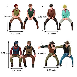 Hiawbon 26 Pcs Farmer People Action Figures Realistic Miniature Hand Painted Rider Figurines for Birthday Gifts