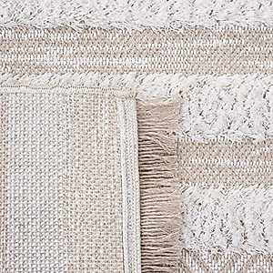 Safavieh Augustine Collection 5'0" x 7'7" Beige/Ivory AGT729B Moroccan Rustic Fringe Area Rug