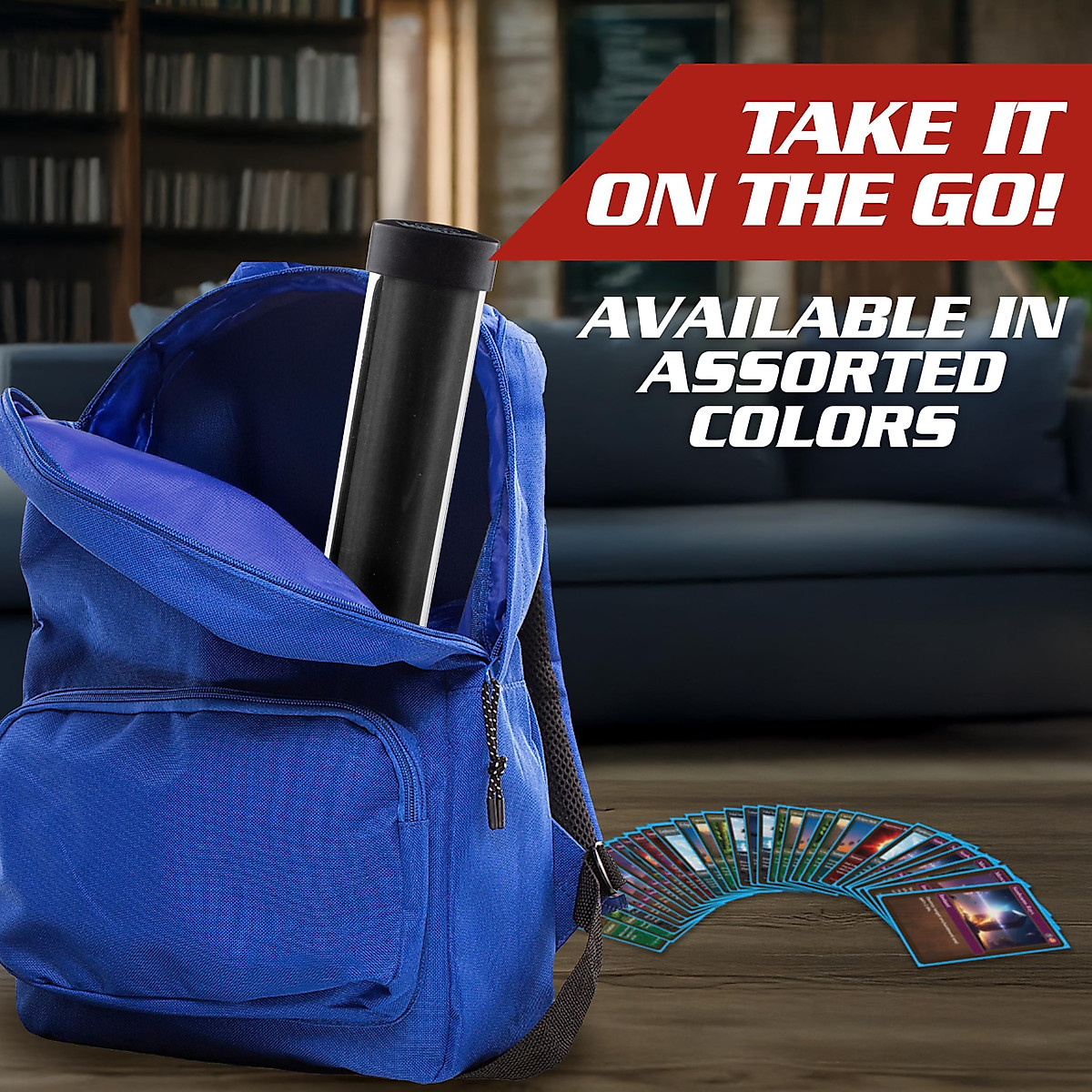 Playmat Tube - Monster Protectors Prism-Shaped Play Mat Tube (Blue Translucent) - Won't Roll, Easy in and Out Design (2 Pack)