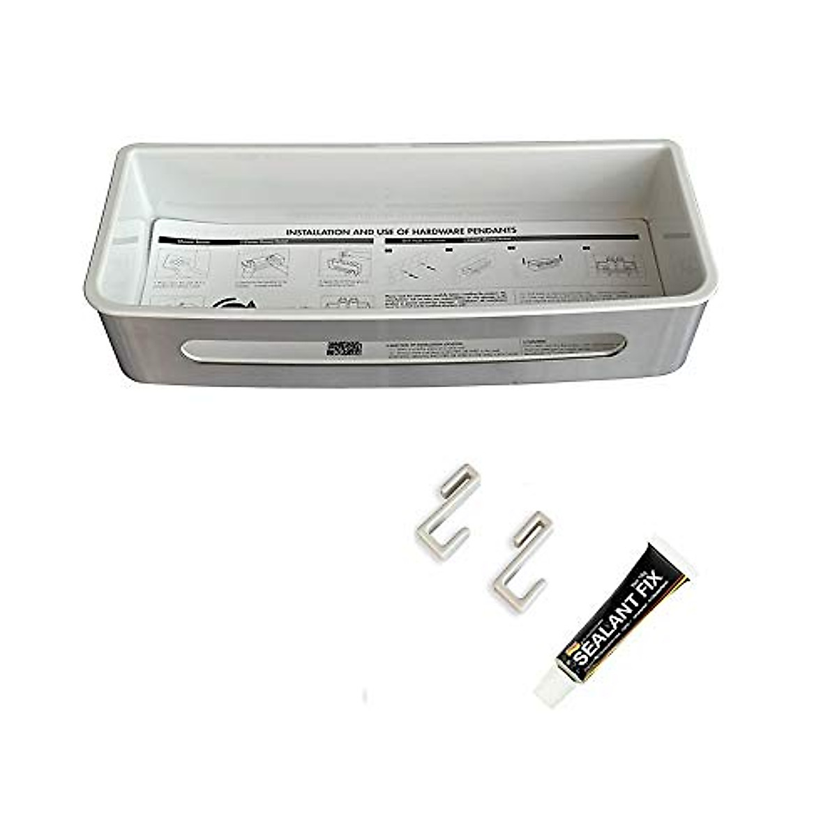 Mihom Shower Caddy Basket Rectangle Shelf With Hooks for Hanging Sponge, With two install ways for customers option of No Drilling holes Wall Mounted Bathroom Shelves, SUS304 Stainless Steel