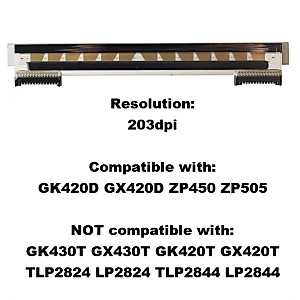 New Printhead Print Head for Zebra GX420D GK420D ZP450 ZP550 ZP505 ZP500 Printer 203dpi PN 105934-037