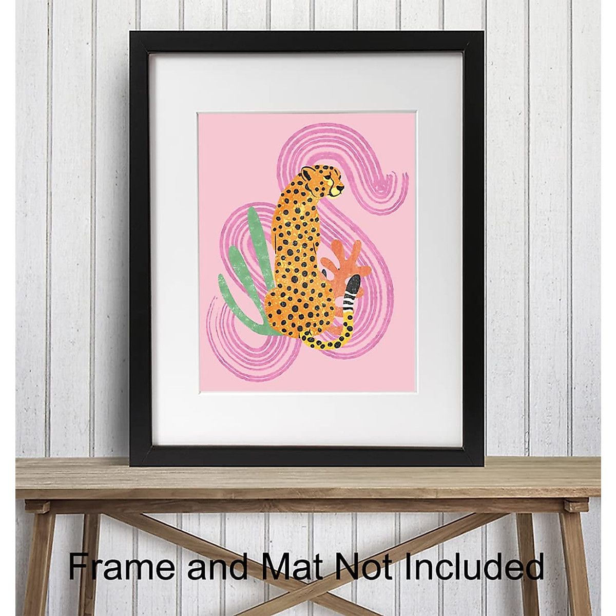 Abstract Cheetah Print Wall Art - Mid Century Modern Decor - Aesthetic Room Decor - Minimalist Wall Art - Pink Boho Wall Decor - Bohemian Wall Decor - Gallery Wall Art - Leopard Print