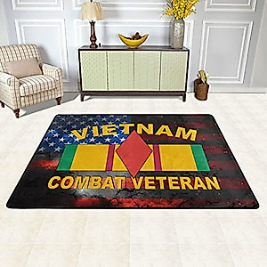 5th Infantry Division 'Red Diamond' Vietnam Combat Veteran Area Rug Living Room Bedroom Kitchen Sofa Bedside Carpet Floor Mats 36"X24"
