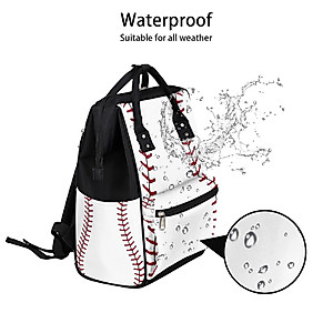 Diaper Bag Baseball Backpack, Large Capacity Baby Bag Maternity Backpack Nappy Bags, Multifunction Waterproof Diaper Bags Casual Travel Daypack for Mom Dad