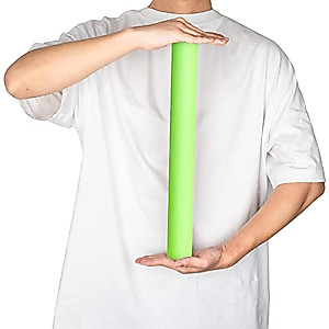 LeZakaa Green Matte Wrapping Paper Roll - Fluorescent Neon Solid Color Paper for Birthday, Valentine's, Mother's Day, Holiday - 17 inches x 32.8 Feet (47.23 sq.ft.)