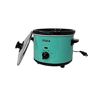 IMUSA USA GAU-80113T 1.5 Quart Teal Slow Cooker with Glass Lid