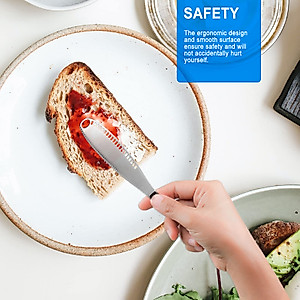 ALLOMN Butter Knife, Butter Knives, 3 in 1 Stainless Steel Butter Spreader, Spreader Slicer and Butter Curler Knife with Serrated Edge for Cutting and Spreading Butter Cheese Jam