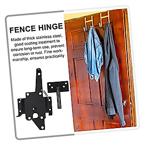 YARNOW Fence Door Hinge Outdoor Playpen Door Closer Hinge Hinges Outdoor Gate Hardware Gate Latches for Metal Heavy Duty Post Gate Closer Gate Hinges for Wooden Fences Heavy Duty Black