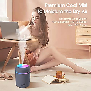 Mini Humidifiers, Cool Mist Humidifier USB Personal Desktop Humidifier with Colorful Night Light, Auto Shut-Off, 2 Mist Modes, Super Quiet (navy)
