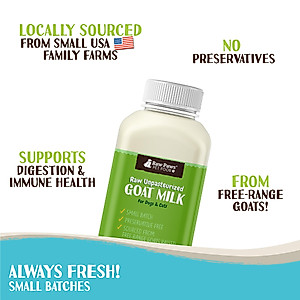 Raw Paws Raw Unpasteurized Goat Milk for Dogs & Cats, 16-oz, 14 Pack - Pet Milk Replacer for Puppies & Kittens, Goats Milk Supplement for Dogs, Sensitive Stomach Dog Food Topper, Frozen Raw Goat Milk