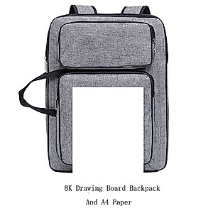 8K Waterproof Artist Portfolio Case Art Portfolio Carry Case Bag Drawing Painting Sketching Boards Bag Adjustable Artist Shoulder Bag with Zipper and Handles Art Supplies Storage Bag