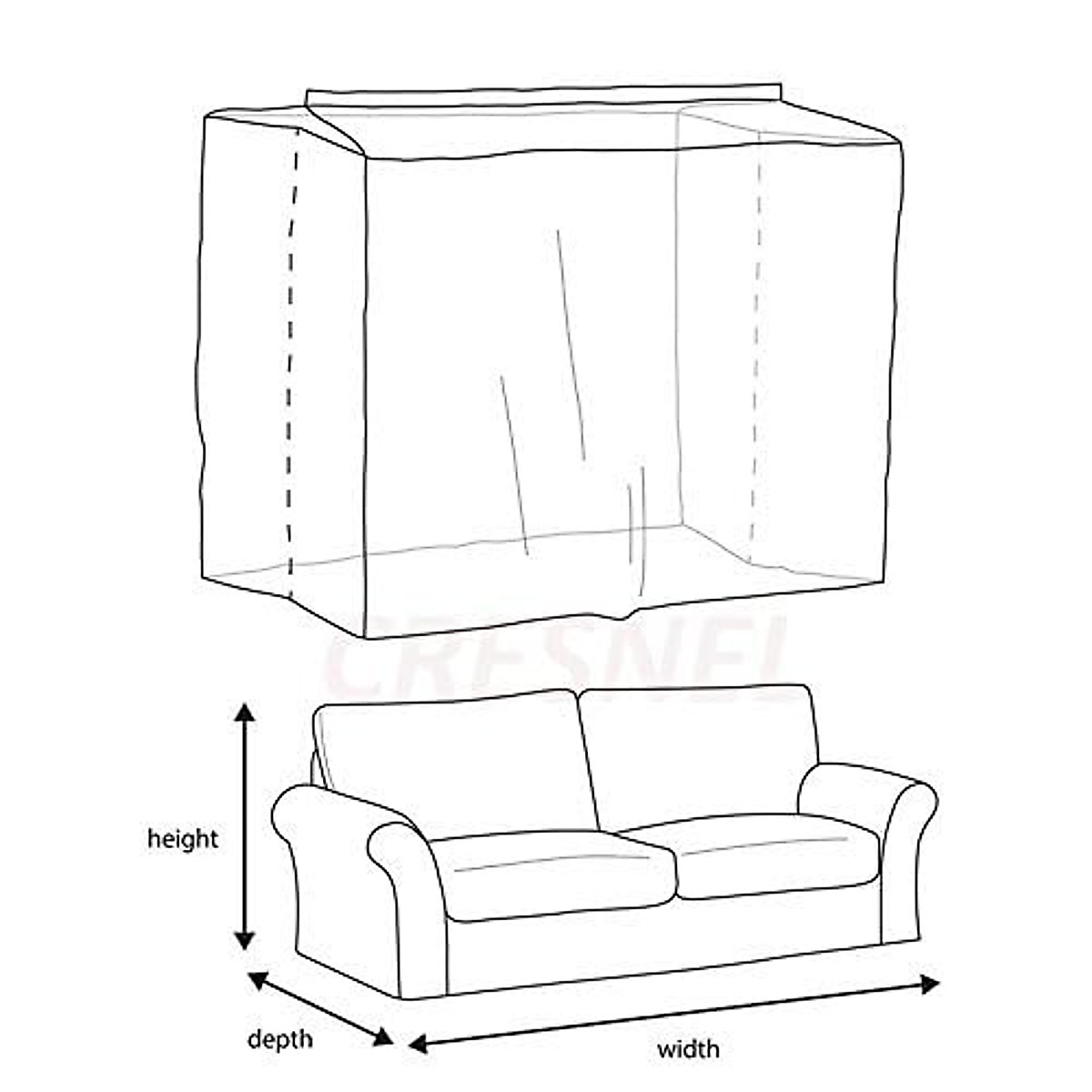 CRESNEL Furniture Cover Plastic Bag for Moving Protection and Long Term Storage (Sofa)