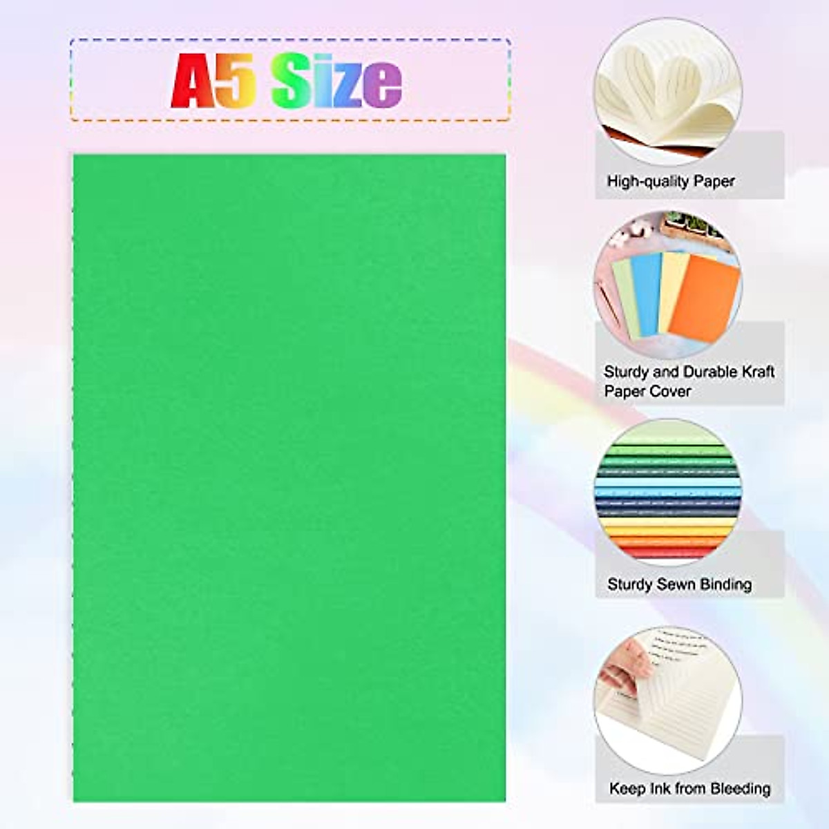 EOOUT 36pcs 12 Colors Journals Notebooks in Bulk, Ruled Lined Journals for Writing, 5.5" X 8.5", 60 Pages, for Kids, Office School Supplies, Gifts