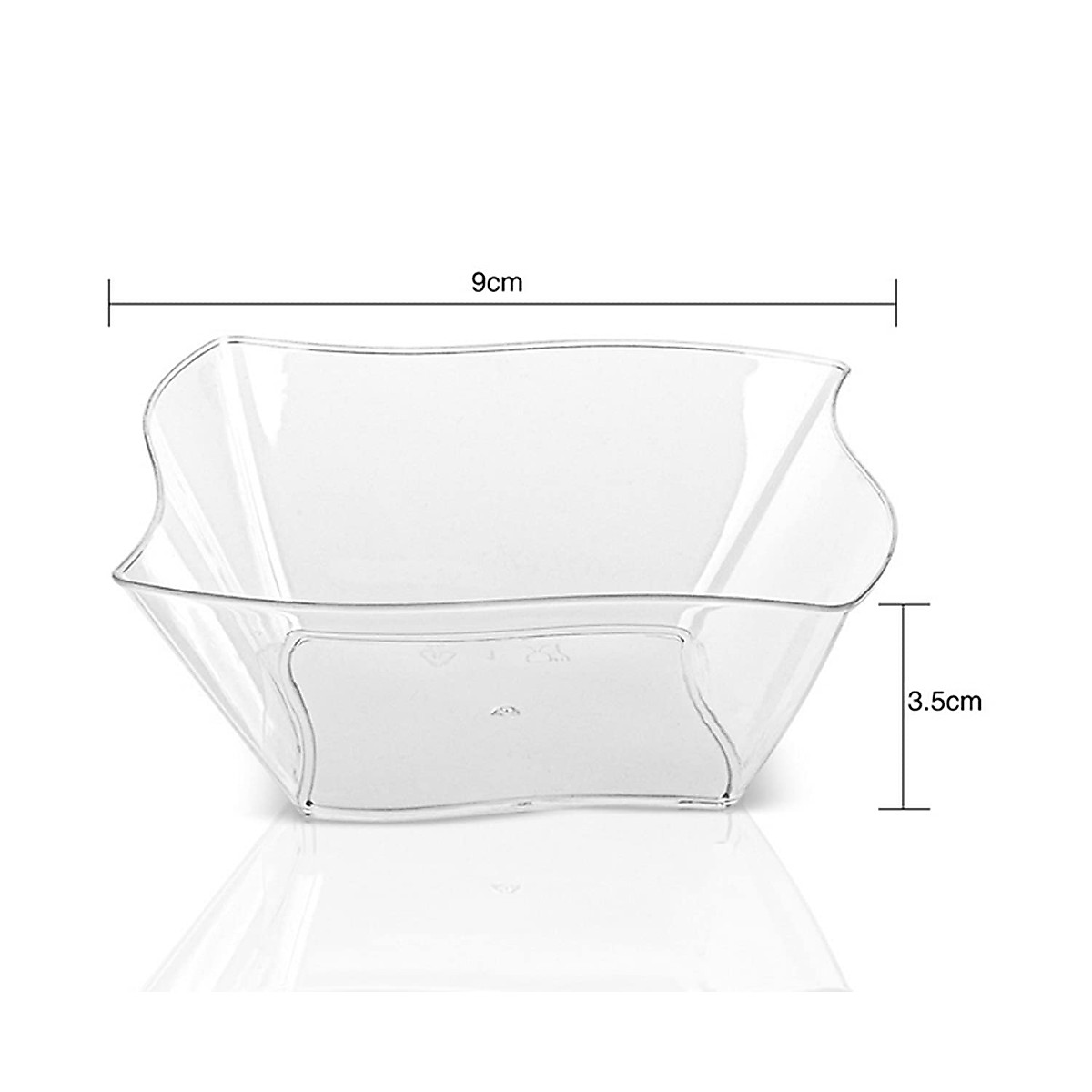 Healthcom 48 Packs 5 Oz Clear Dessert Bowls Plastic Appetizer Plates Dessert Dishes Bowls Tasting Cups Mini Dessert Bowls Serving Plate Reusable Disposable Bowls Small Catering Dessert Bowls for Party