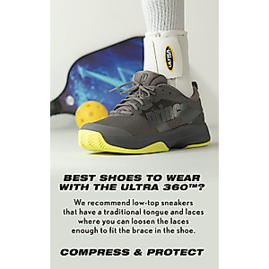 Ultra 360® Lace-Up Adjustable Ankle Brace – For Ankle Stabilization, Adjustable Compression (Large, White)