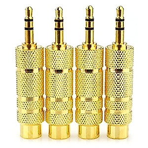 NANYI 4PCS 1/4'' to 3.5mm Stereo Headphone Adapter for Audio Connector Cable, 3.5mm(1/8'') Plug Male to 6.35mm (1/4'') Jack Female Stereo Adapter for Headphone, Amp Adapte