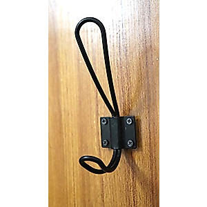 FGen 6pcs Premium Black Bathroom Toilet Hook, Heavy Black Entry Channel Hook, Coat Hook