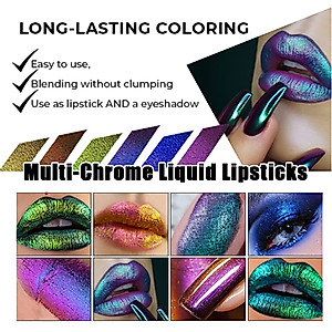 Chic-Chat Multi-Chrome Liquid Lipsticks, Multichrome Liquid Lipstick, Chic-Chat™Multi-Chrome Liquid Lipsticks, Chic-Chat™ Multi-Chrome Liquid Lipsticks Eyeshadow (Full Set-Including 01-06)