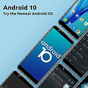 Xgody V40 Unlocked Cell Phones, 6.1 Inch 4G Smartphones, Android 10.0 OS with Free Dual SIM Quad Core, Dual 5MP Camera, 3000 mAh Battery, Face Unlocking (Blue)