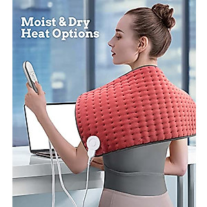 Heating pad for Back, Neck, Shoulder, Abdomen, Knee and Leg Pain Relief, Mothers Day Gifts for Women, Men, Dad, Mom, Auto-Off,Machine Washable,Moist Dry Heat Options,Extra Large 12"x24"