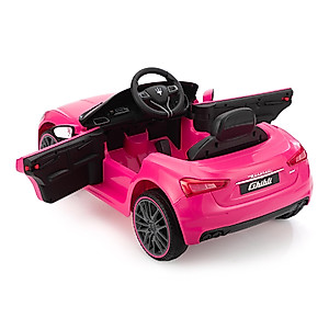 TOBBI Kids Ride on Car, 12V Licensed Maserati Ghibli, Electric Car for Boy Girl with Remote Control, 3 Speeds, Music, Bright Lights, MP3, USB, Electric Vehicle for Kids Ages 3-6 Years, Pink