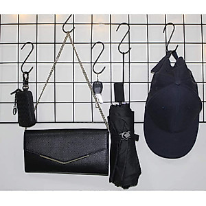 ZANQU 4-inch Extra Heavy Duty S Hooks, Stainless Steel Hanging Hanger for Pan Pot Holder Rack Clothes Towel Bag Robe Plant Solar Light (Black, 4in-10Pack)