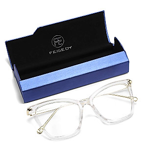 FEISEDY Oversized Cat Eye Glasses Frame with Clear Lenses Eyewear for Women B2460
