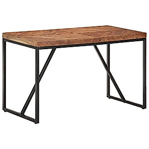 YPWRENH Rectangular Wooden End Table Dining Table 47.2"x23.6"x29.9" Solid Acacia and Mango Wood for Dining Room, Kitchen or Living Room