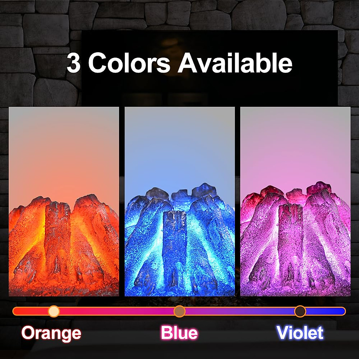 Portable Small Electric Fireplace Heater 3-Color Flame 900W Freestanding Space Heater Mini Electric Stove Heater with 4 Sided 59-90℉ Thermostat 12h-Timer Remote Control Overheat&Tip-Over Protection