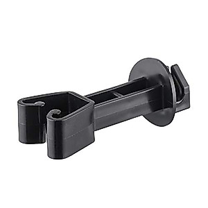 FENCE SHOCK Insulators for Electric Fence Wire 25PCS Chain Link U Post Extended Insulator, Farm Fence, Black