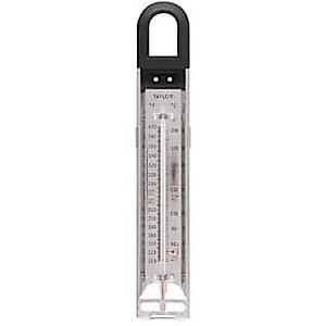 Taylor 5983N Class Series Candy/Deep Fry Analog Glass Tube Thermometer with Eteched Temperature Zones in Glass