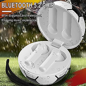 Football Creative Headset, Wireless Bluetooth Headset, High Definition Resolution 10mm Unit, Two Ear Call Stereo, Waterproof, for Sports