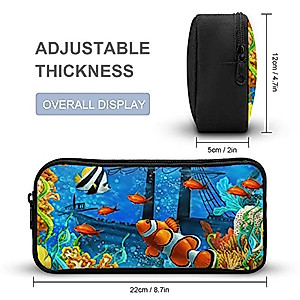 Tropical Fish Pencil Case Stationery Pen Pouch Portable Makeup Storage Bag Organizer Gift