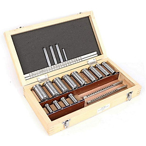 YIYIBYUS 22 Pcs Keyway Broach Kit Collared Bushing Shim Sets,Keyway Broach Sets Metric Size,Broaches, Bushings Shims Metalworking Tool