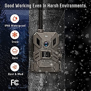 OUTDOOR EXPERT 4G Cellular Trail Camera,20MP Hunting Camera with No Glow 940nm IR Led Night Vision,HD Video IP66 Waterproof Game Cam,90FT Flash Range Wildlife Monitor Camera