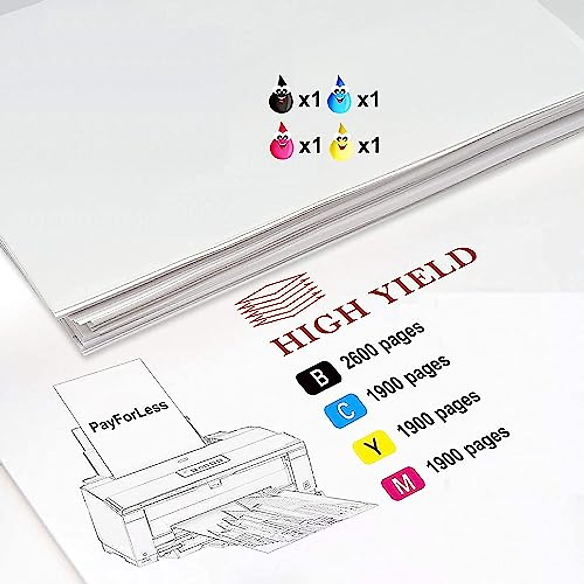 802XL Remanufactured for epson 802 Ink cartridges for Epson 802XL 802 XL for Workforce Pro WF-4720 WF-4730 WF-4734 WF-4740 EC-4020 EC-4030 Printer 802(Black, Cyan, Magenta, Yellow)